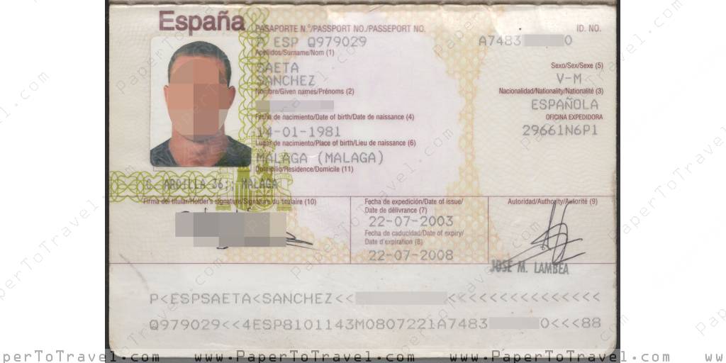 Datapage Kingdom Of Spain Passport European Community 2003 2008 datapage-kingdom-of-spain-passport-european-community-2003-2008
